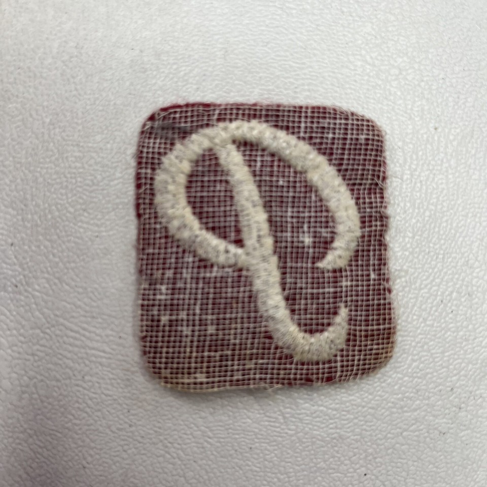 P Letter Initial “P” Patch White On Red or Reddish Maroon 001R | eBay