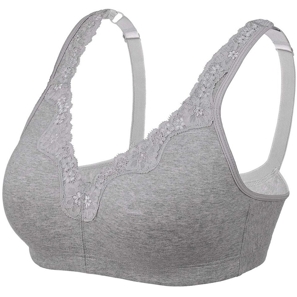 32-52 C-F G H I Women's Wireless Cotton Plus Size Bra Unlined Full ...