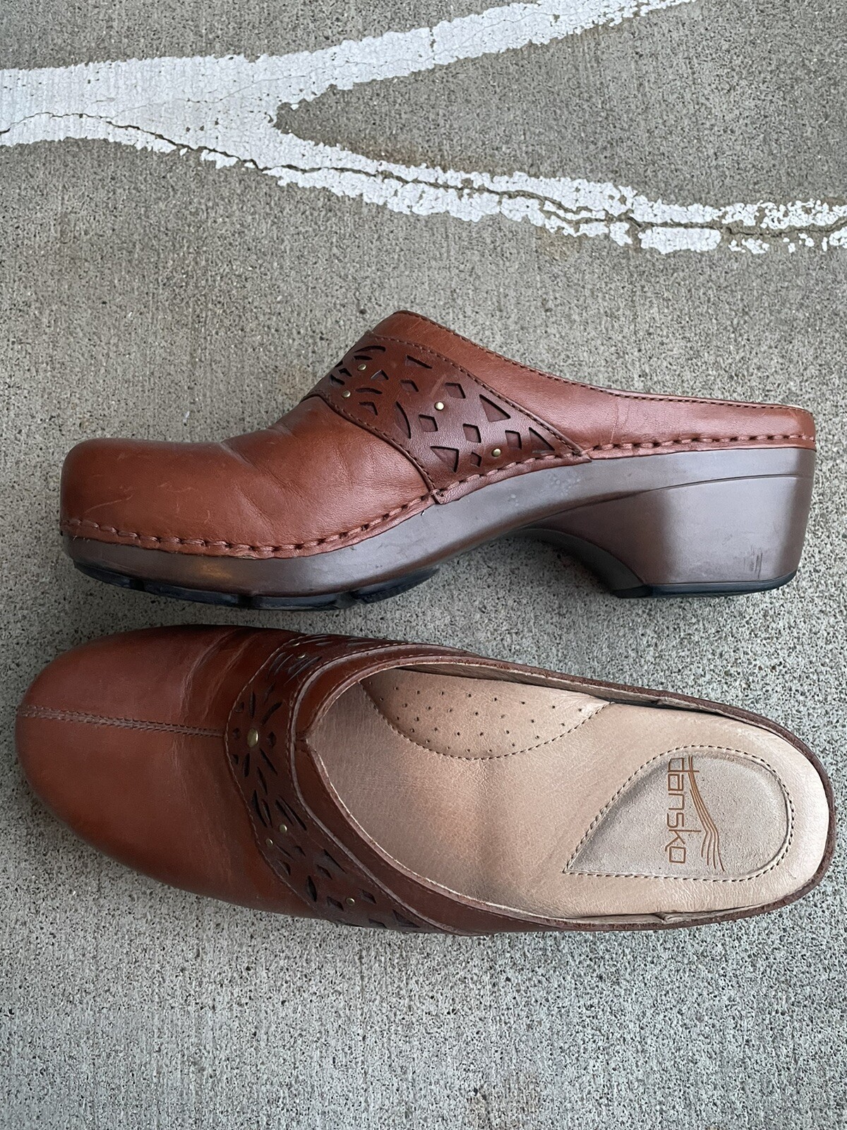 Dansko Shyanne Slip-on Leather Mule Comfort Clog Brow… - Gem