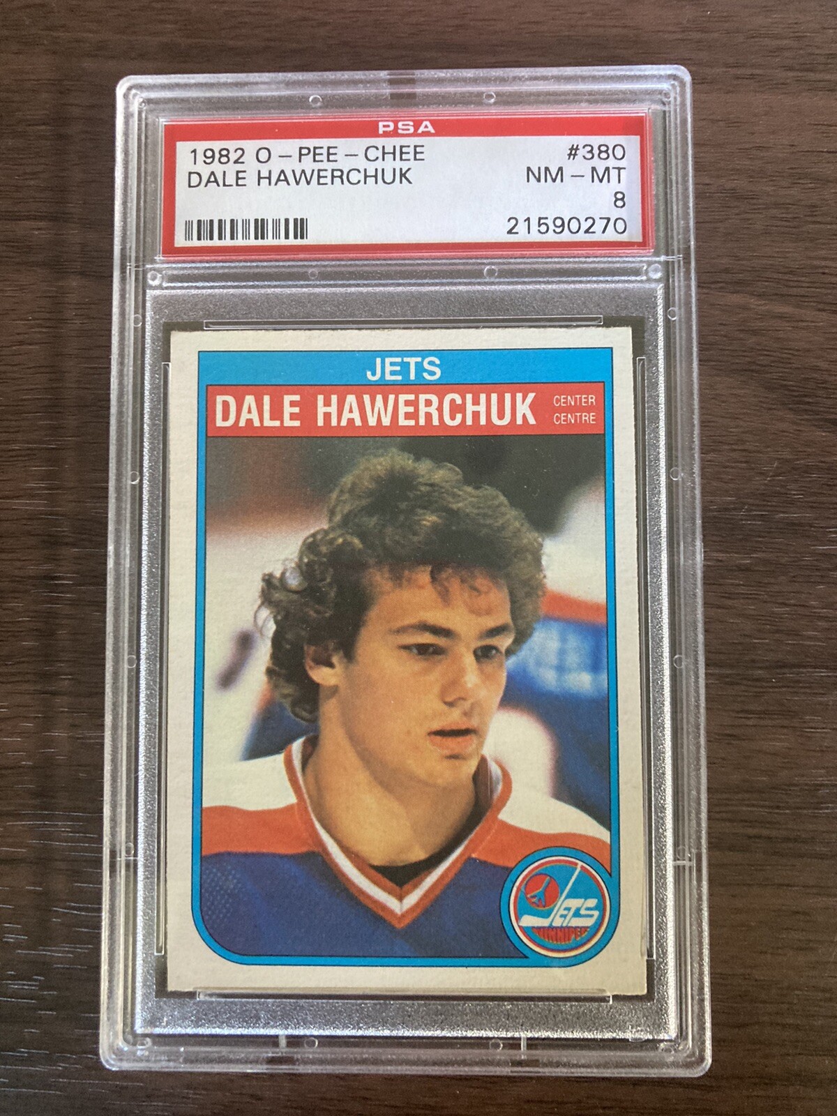 DALE HAWERCHUK 1982-83 O-PEE-CHEE RC #380 PSA 8 OPC Jets Sabres Blues ...
