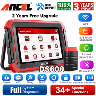 ANCEL DS600 Car Diagnostic OBD2 Scanner K-ey Coding Bidirectional Full ...