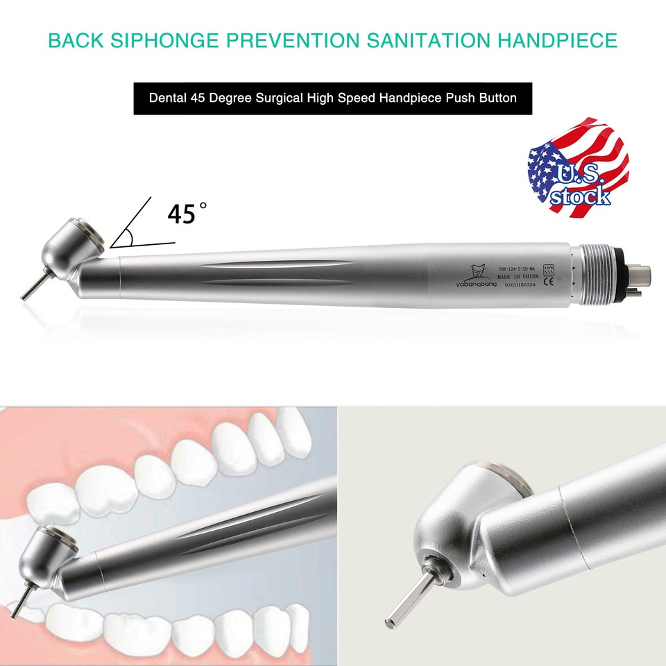 Yabangbang Dental 45 Degree Surgical High Speed Handpiece Push Button ...