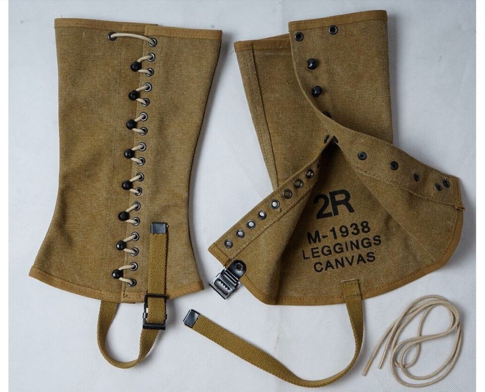 WW2 World War Two Replica Canvas Army Military Leggings Gaiters Snake ...