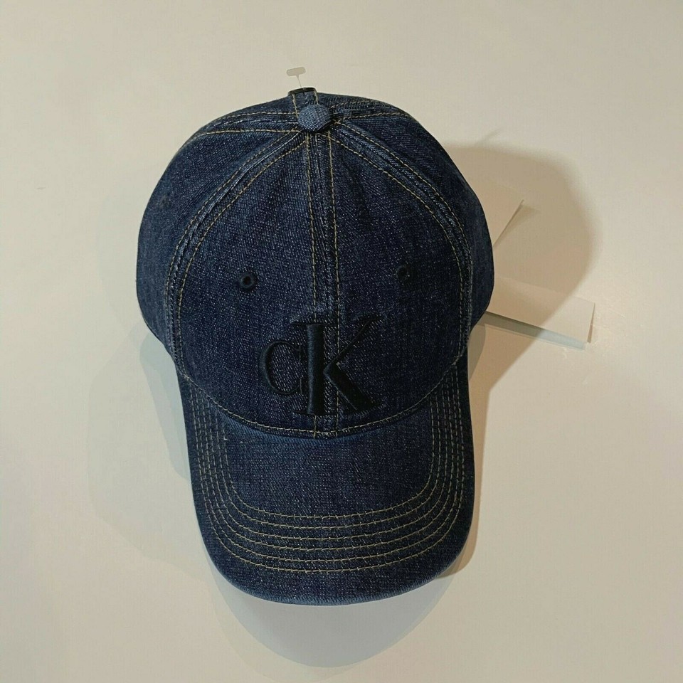 NWT Calvin Klein Men's Embroidered CK Logo Baseball Hat Denim Monogram ...