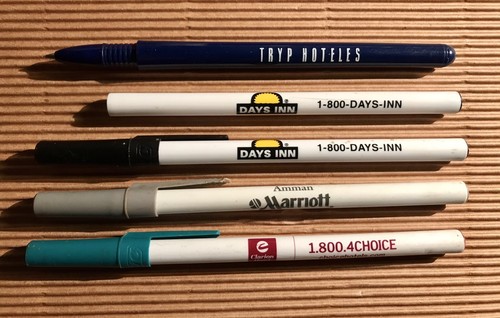 Job Lot 3 Pen 90s HOTEL SET Days Inn Clarion U.S.A. Marriott Jordan by ...
