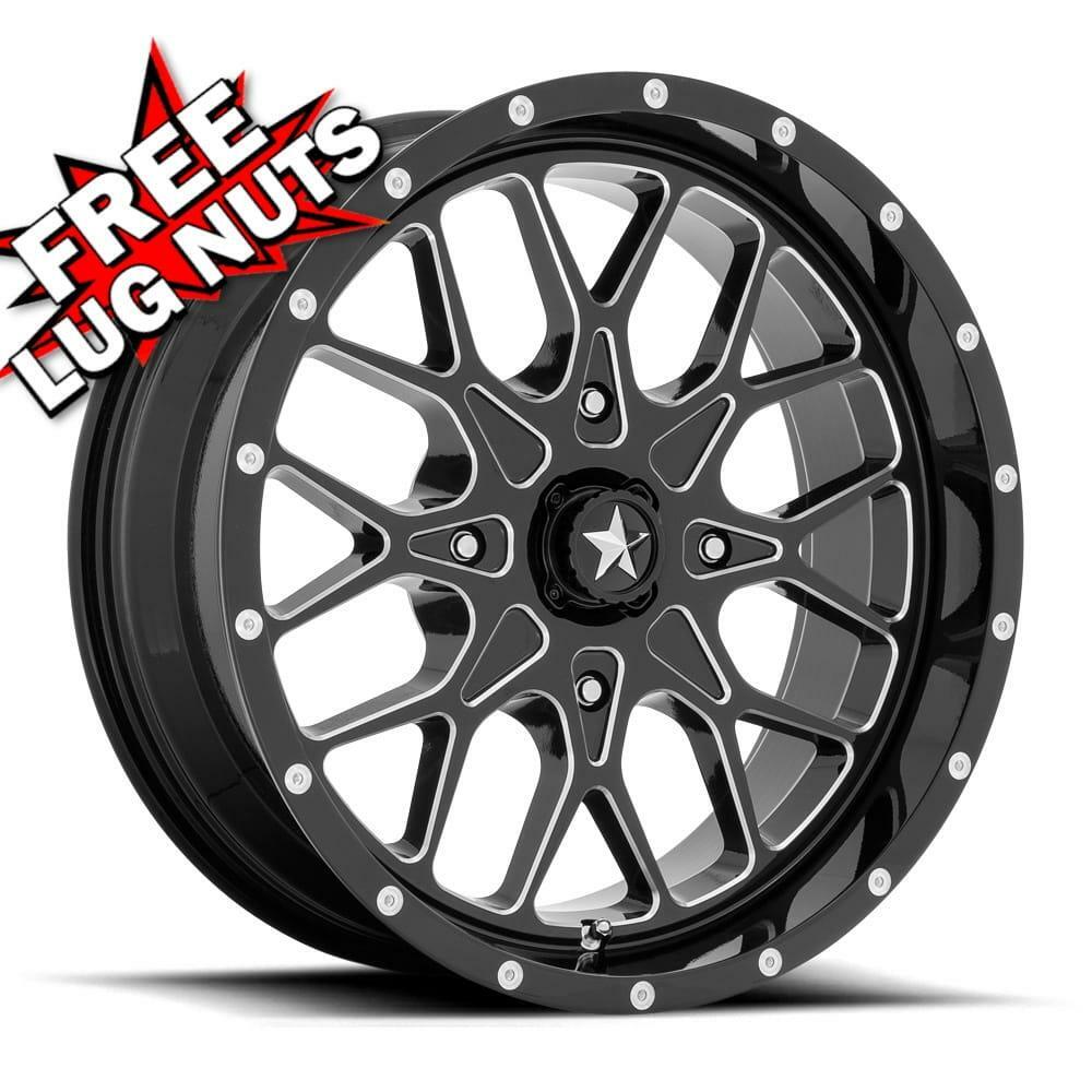 20 inch 20x7 MSA Offroad M45 Black Milled wheels rims 4x110 +0 | eBay