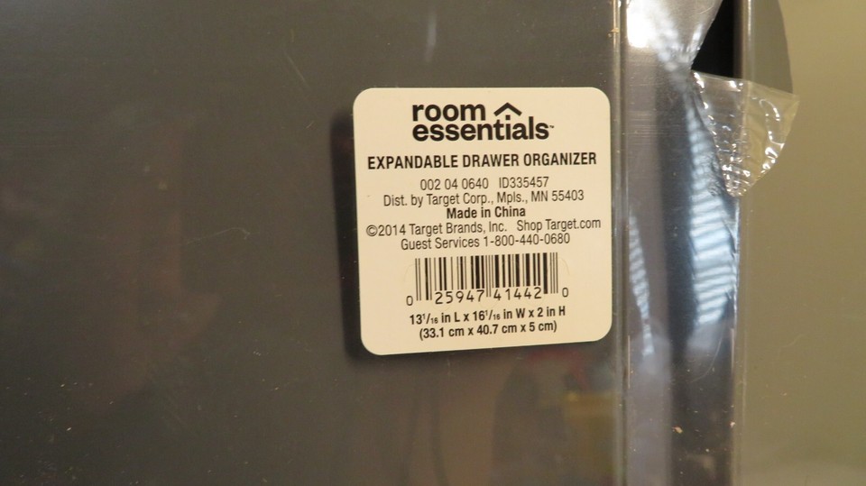 Room Essentials Expandable Flatware Organizer Gray Large Drawer Tray ...