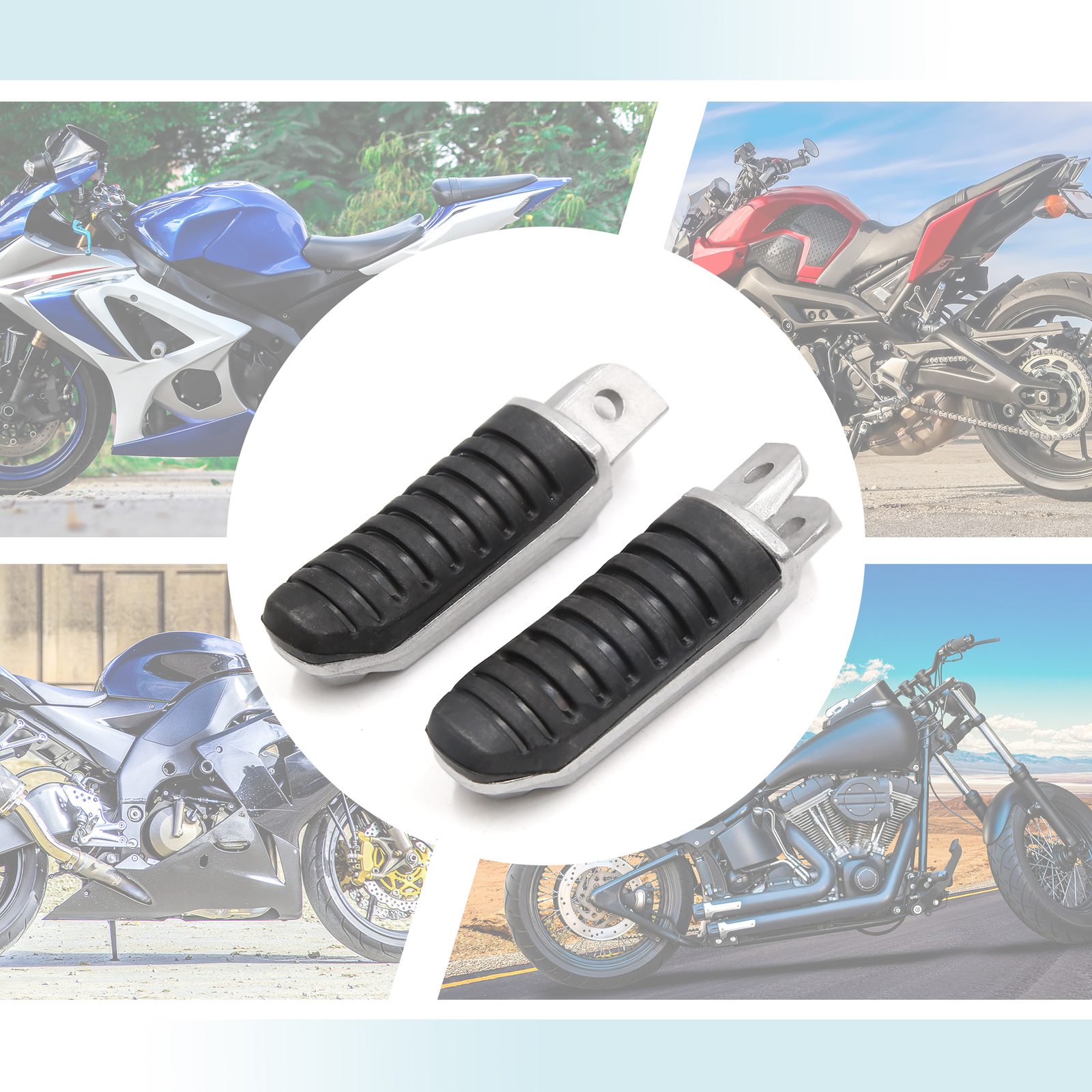 Universal 8mm Aluminum Motorcycle Footrest Footpeg Bicycle Cycling Pack ...