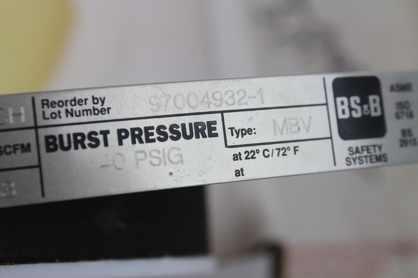 2 New BS&B 97004932-1 Rupture Disc 4” ANSI 150 40 PSIG Graphite Disk ...
