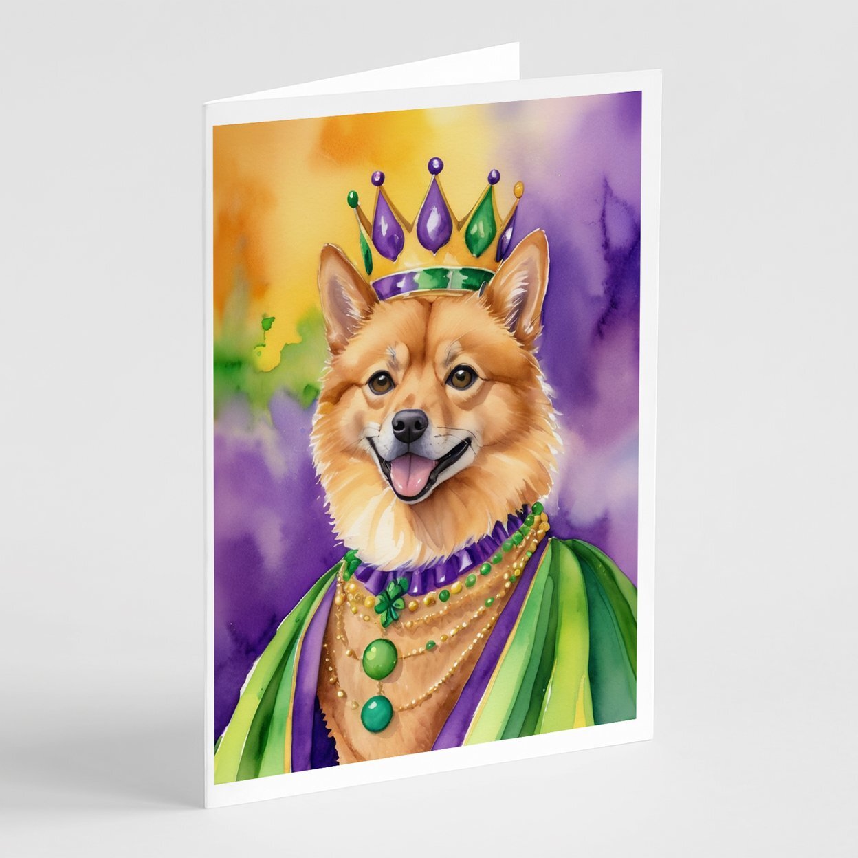 Finnish Spitz King Of Mardi Gras Greeting Cards Pack Of 8 194030933770 ...