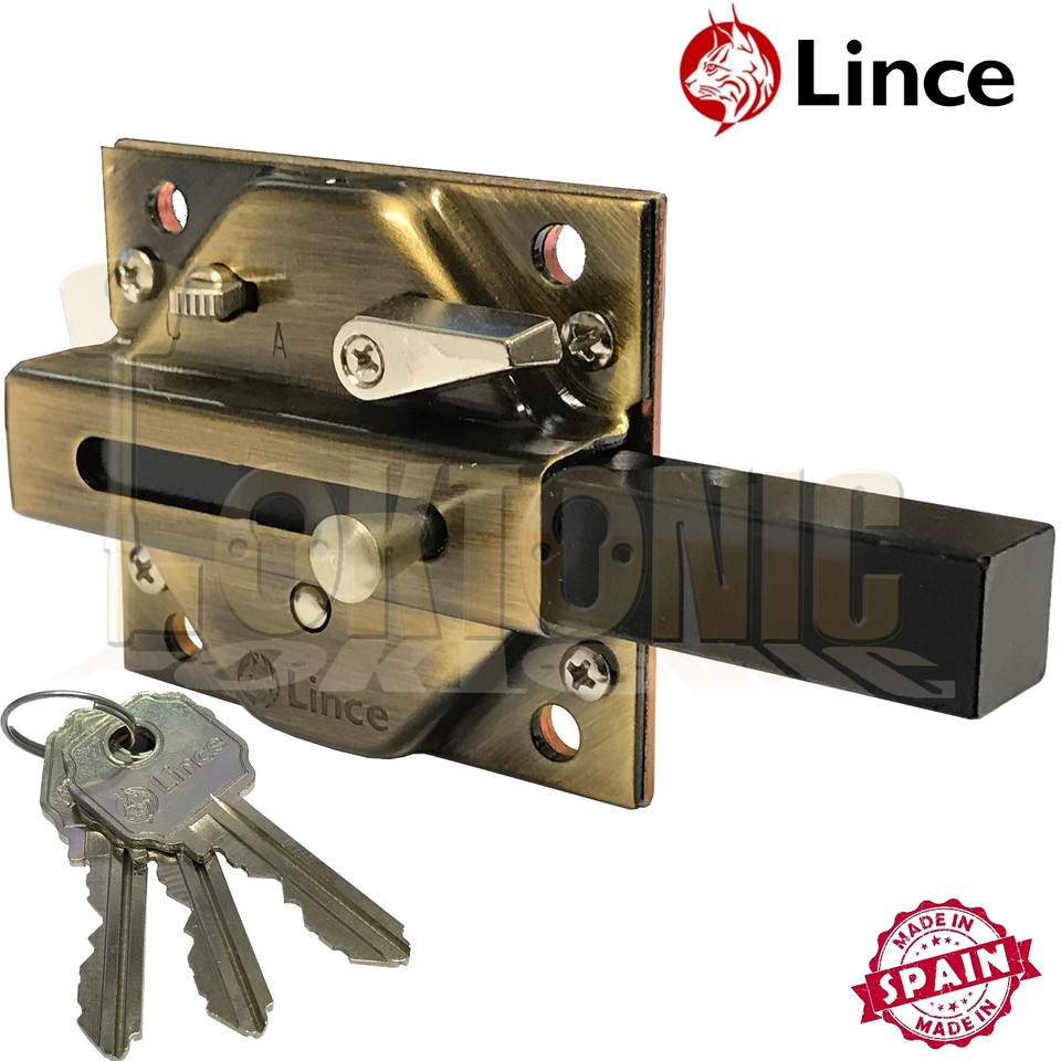 Lince Lock 2930BI High Security Heavy Duty Rim Gate Shed Garage Sliding ...