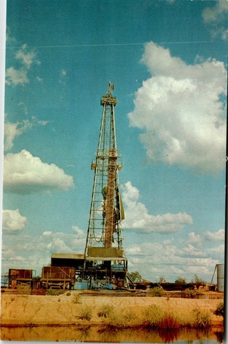 Texas Drilling Rig Derrick Postcard Texacolor Card Co 1951 Oil Industry ...