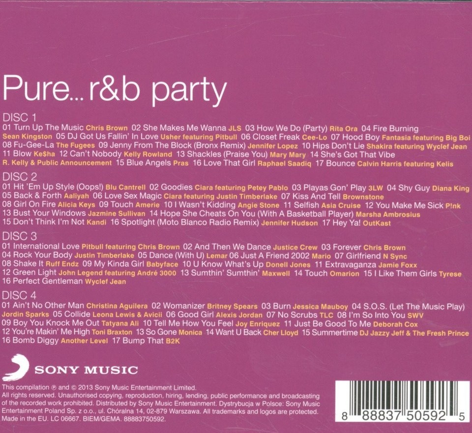 Various Artists Pure... R&b Party CD set UK Sony Music 2013 4 X CD in ...