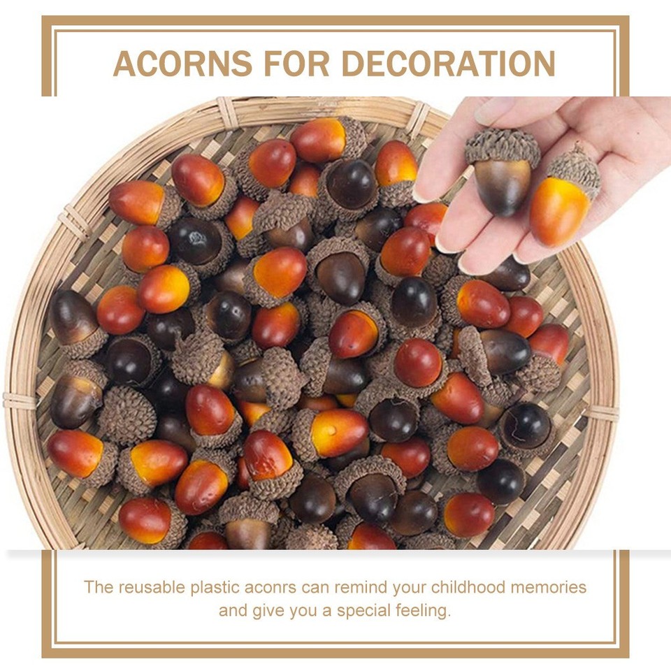 100 Pcs Acorn Decorations Artificial Mini Acorns for Garlands Making ...