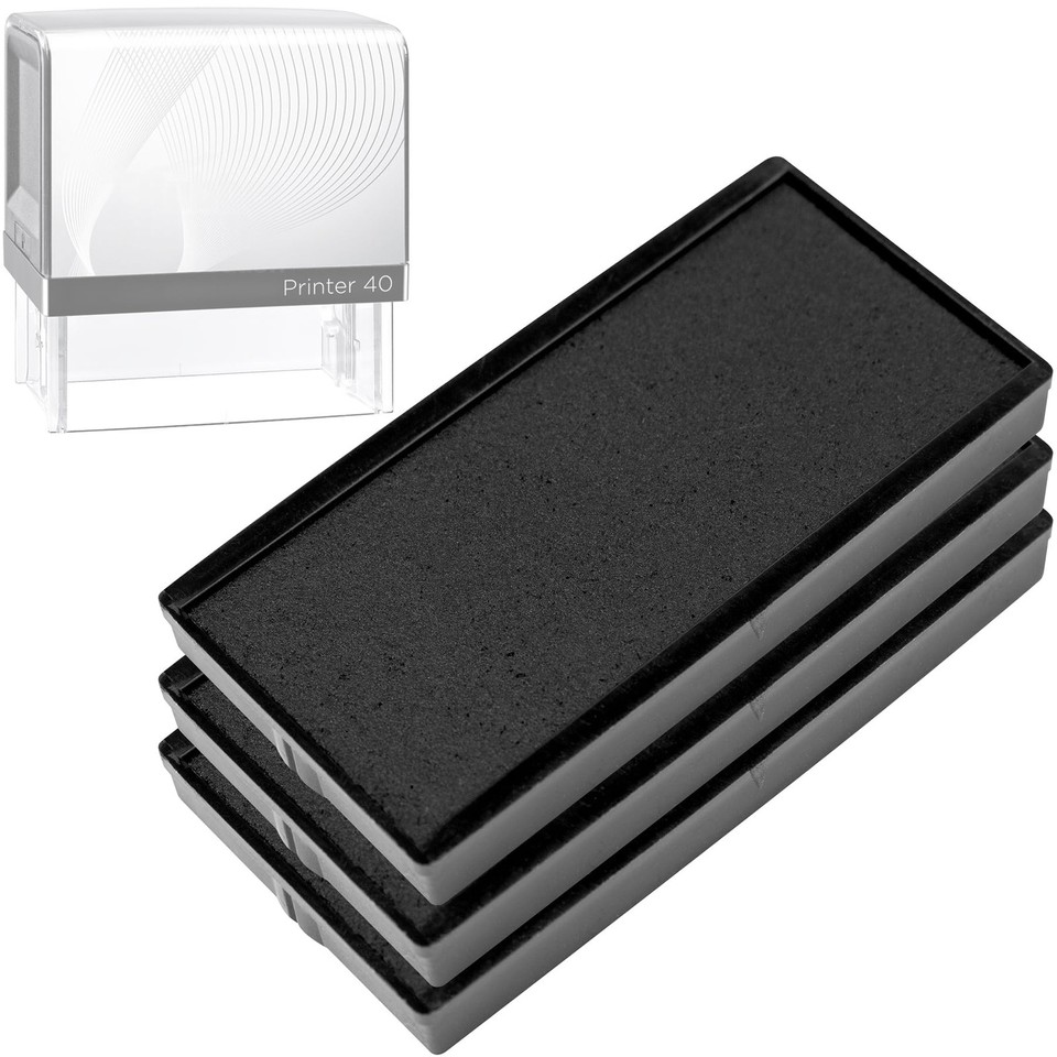 Black Replacement Pad E/40 for 2000 Plus Printer 40 Stamp 3-Pack ...
