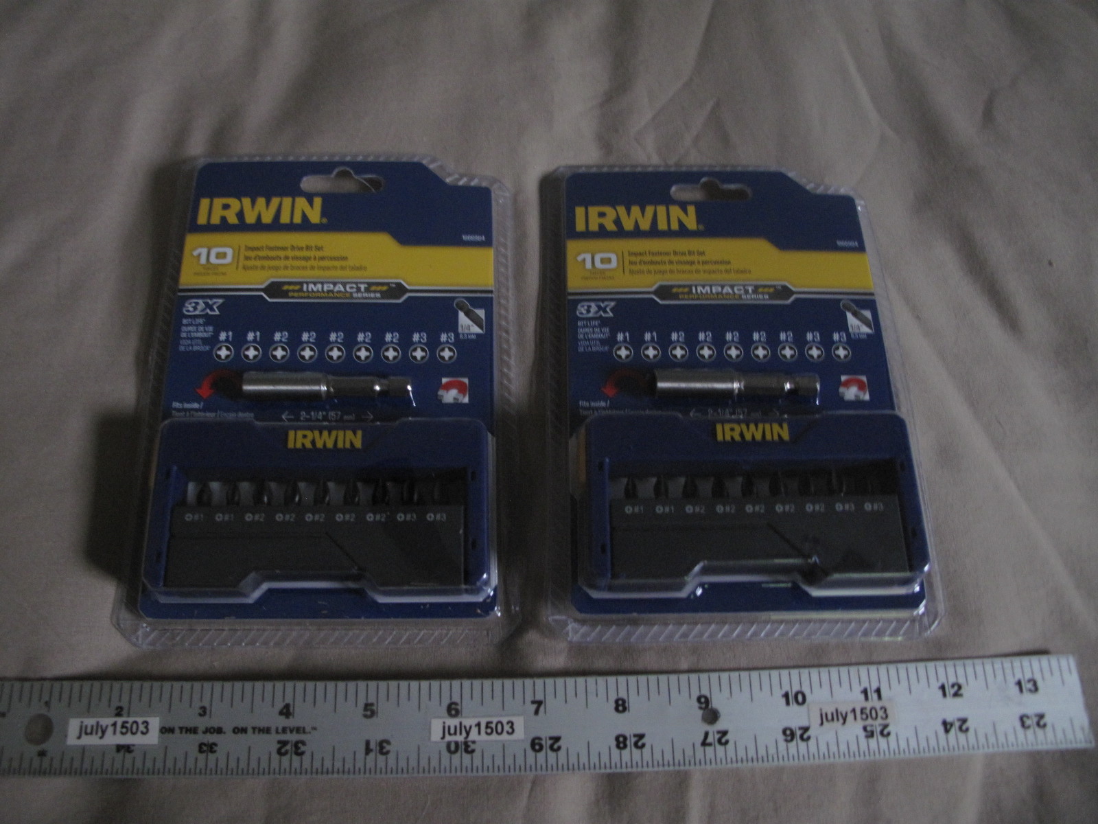 (2) NEW Irwin 10 pc Impact Fastener Drive Bit Set Phillips #1 #2 #3 ...