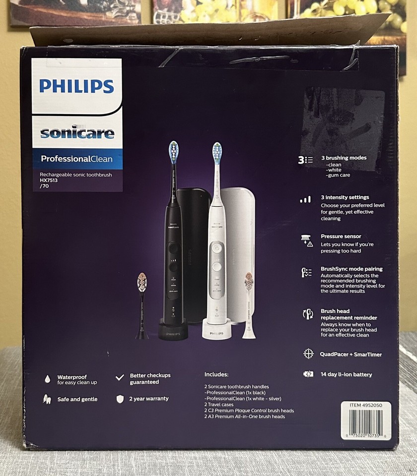 Philips Sonicare Professional Clean Rechargeable Electric Toothbrush 2 ...