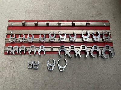 LARGE LOT 24 Various Snap-on Drive Flare Nut Chrome Crowfoot Wrench ...