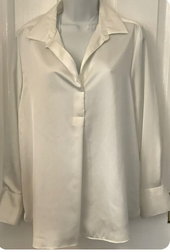 Ivory Satin Blouse