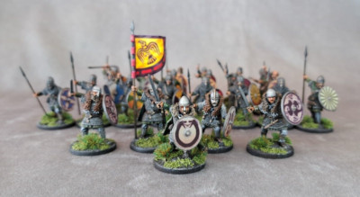 SAXON WARBAND #1, pro painted 28mm miniatures, Saga, Anglo-Saxon, Dark ...