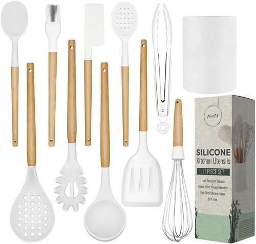 Silicone Kitchen Utensils Set, Heat-Resistant Silicone Utensils for ...