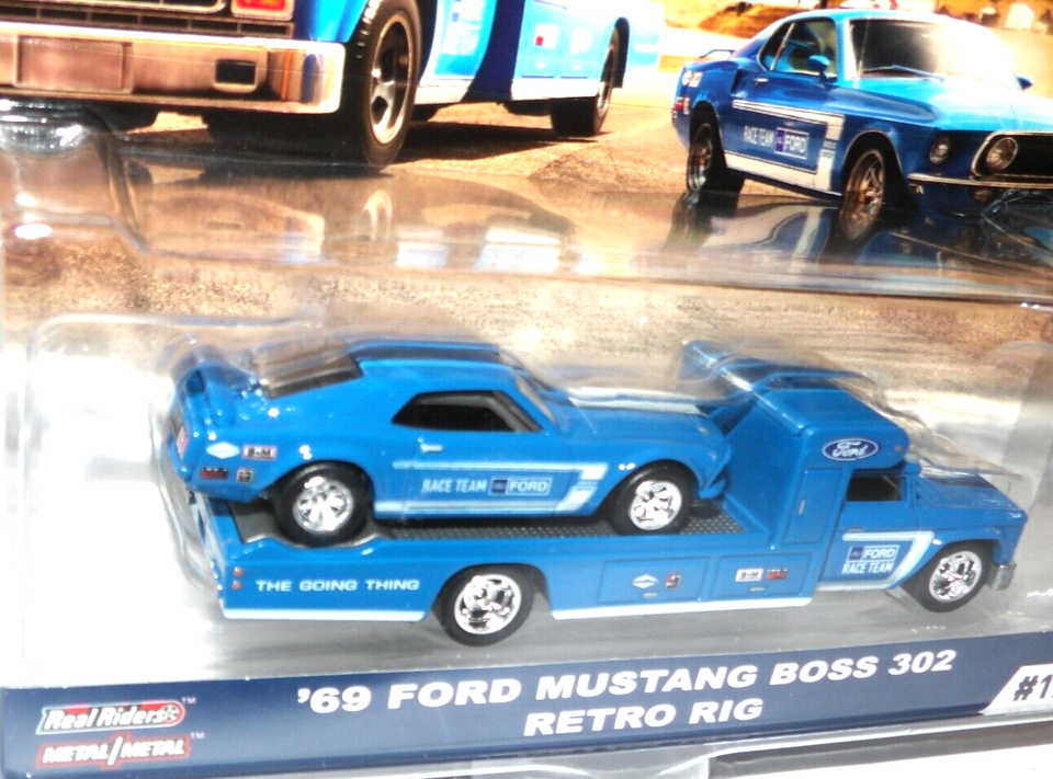 Hot Wheels Car Culture Team Transport 69 Mustang Boss 302 & Retro Rig ...