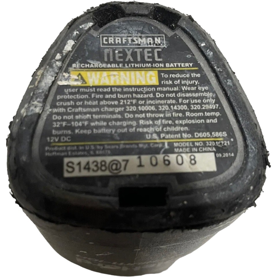 Genuine Craftsman NEXTEC 12V DieHard Litium Ion Battery 320.11221, Has ...