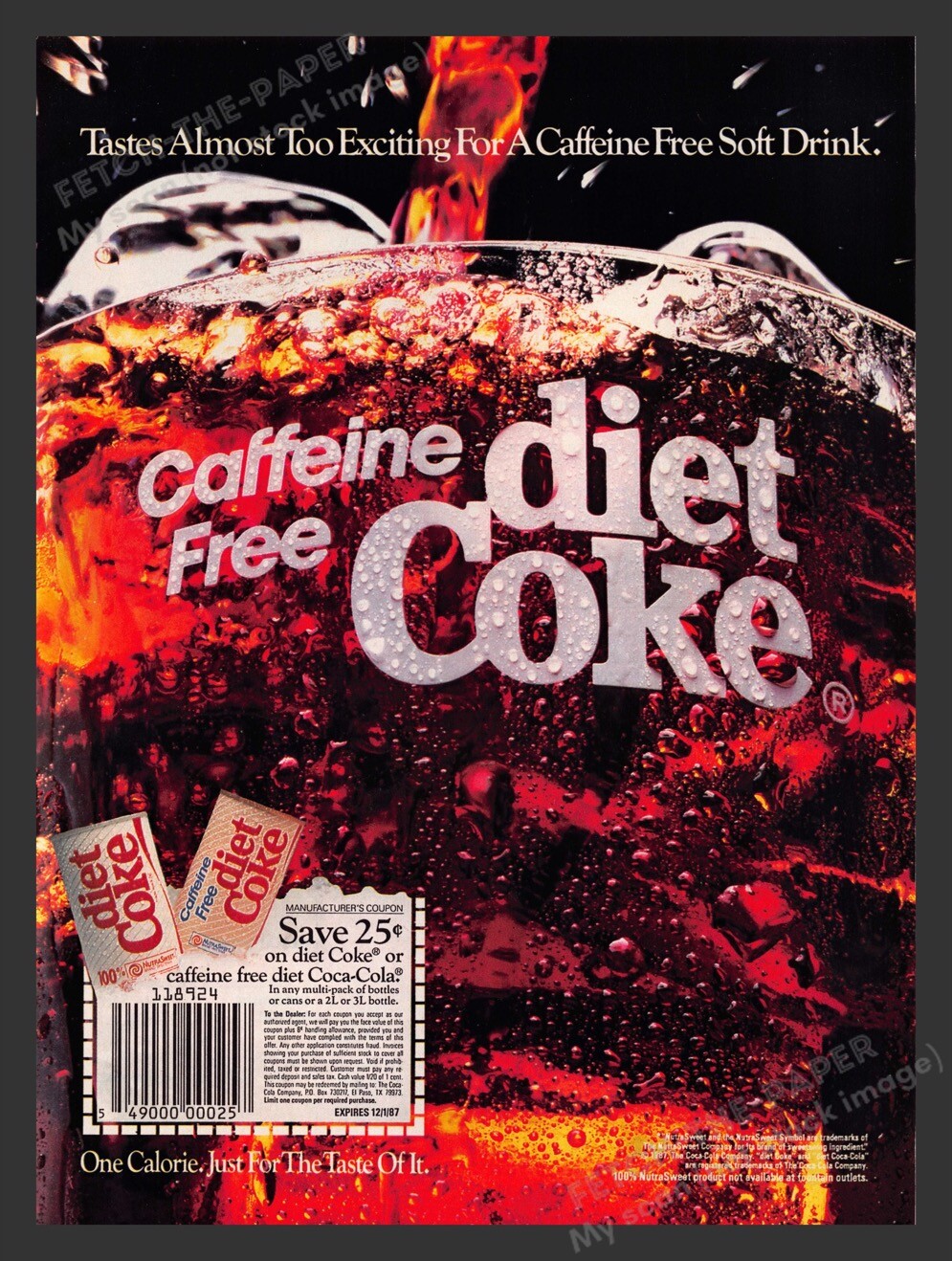 Diet Coke 1980s Print Advertisement Ad 1987 Closeup Soft Drink | eBay