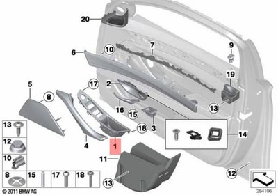 Genuine BMW Left Recessed Grip Hybrid F10 F11 F18 518d 520d ed ...