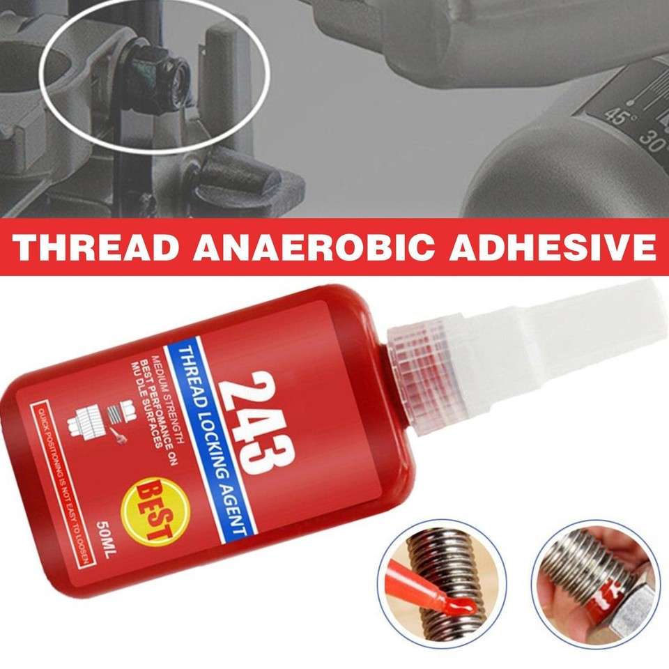 50ml 243 Thread Lock Blue Bolt Stud Fast Fix Screw Glue Compound. Nut ...