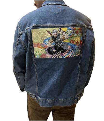 🔥 Custom Handcrafted Demon Slayer Denim Jacket – Featuring Tengen Uzui ...