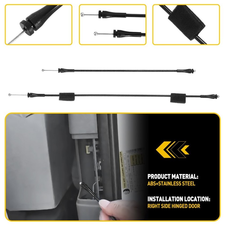 Rear Right Side Cargo Door Latch Cable&Rod For 1992-14 Ford E150 E250 ...