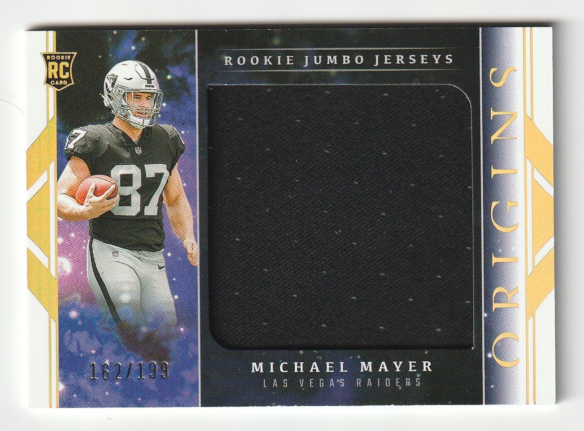 2023 Panini Origins Rookie Jumbo Jersey Patch Michael Mayer RC /199 ...