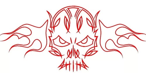 Pinstripe Skull Bones Flames Classic Hot Rat Rod Motorcycle vinyl decal ...