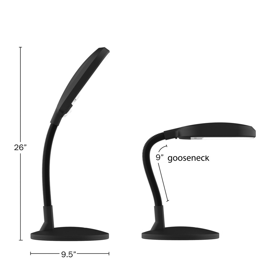 Deluxe Black Sunlight Desk Lamp Natural Spectrum Light Therapy ...
