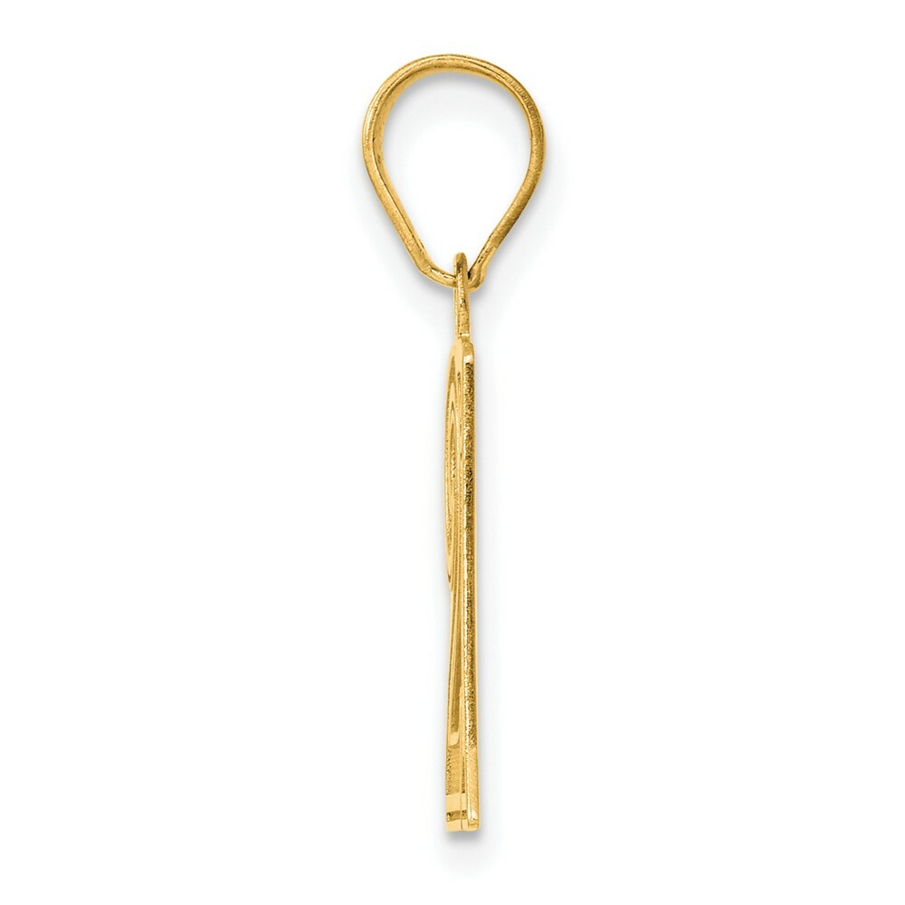 14K Yellow Gold Polished Etched Number 21 Pendant | eBay