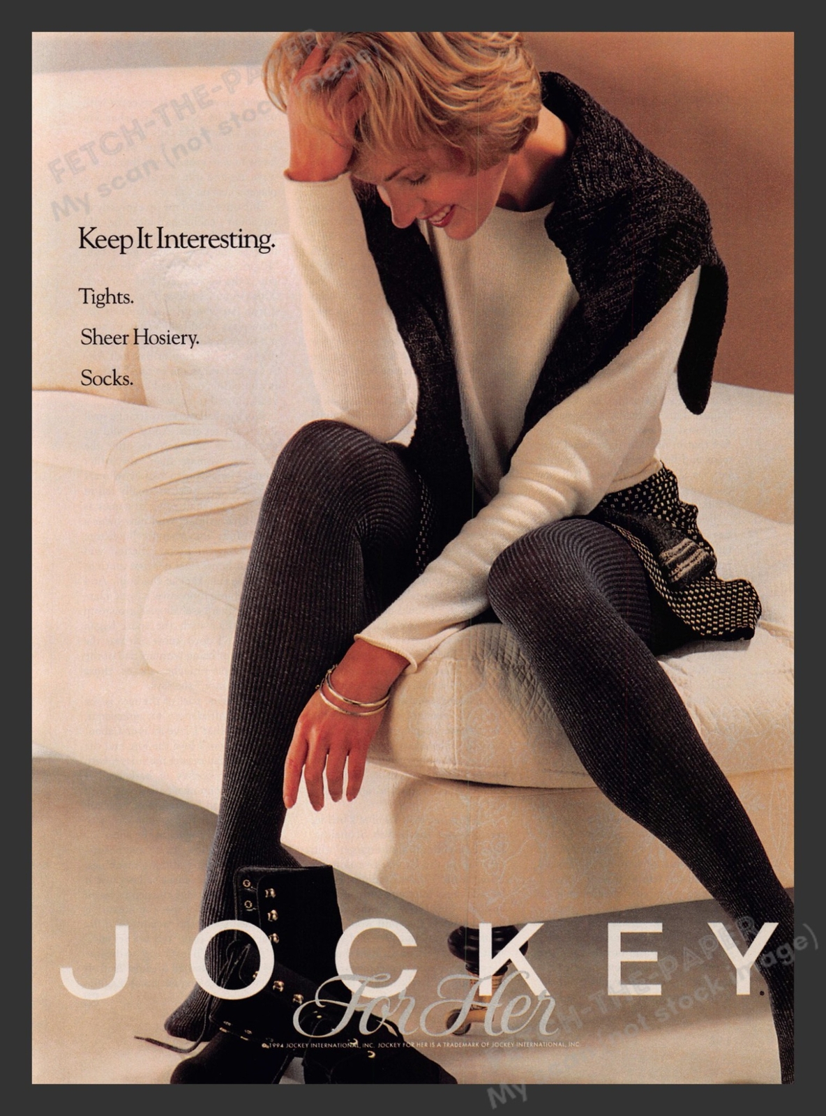 Jockey for Her Tights Woman on Bed 1990s Print Advertisement 1994 | eBay