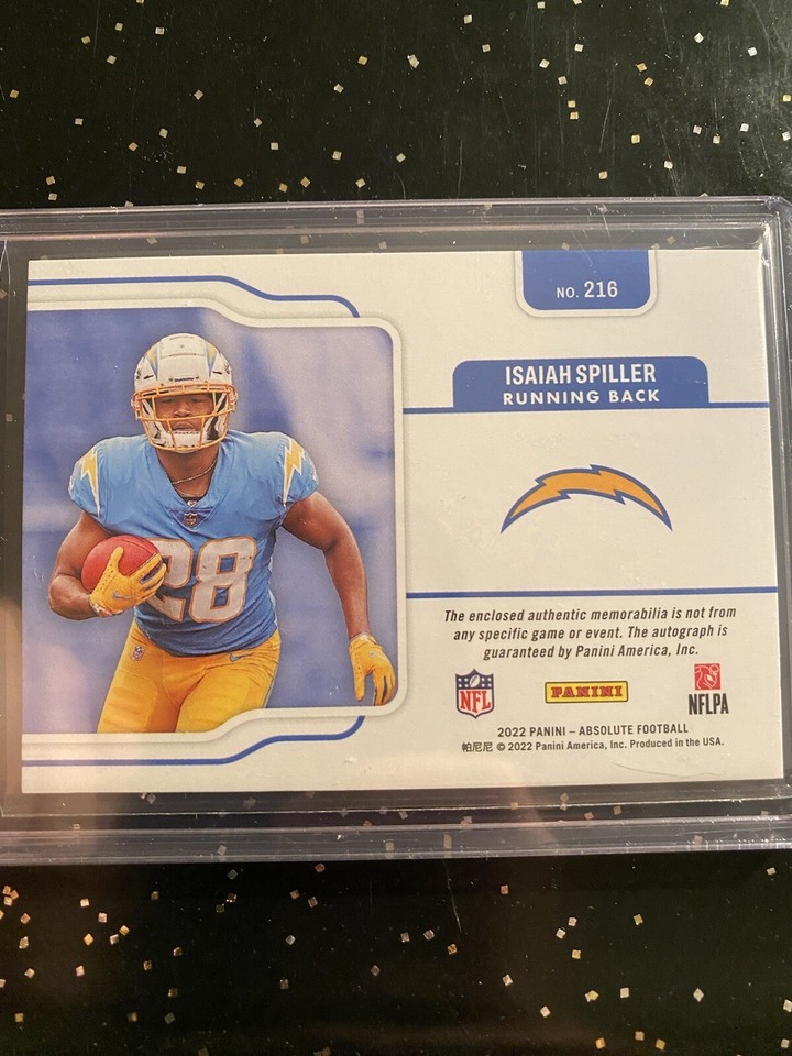 ISAIAH SPILLER 2022 PANINI ABSOLUTE RPA ROOKIE PREMIERE PATCH AUTO /299 ...