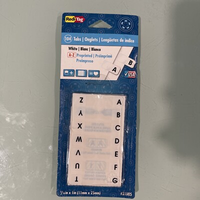 Redi-Tag, RTG31000, Permanent Stick Write-On Index Tabs, 104 / Pack ...