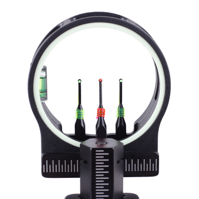 Compound Bow Sight 3 Pin Adjustable 0.029" Optical Fiber RH LH Archery ...