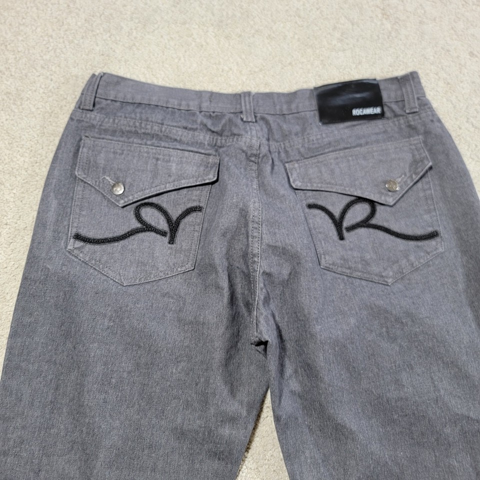 Vintage Rocawear Jeans Mens Size 38x29 Gray Denim Utility Skate Flap ...