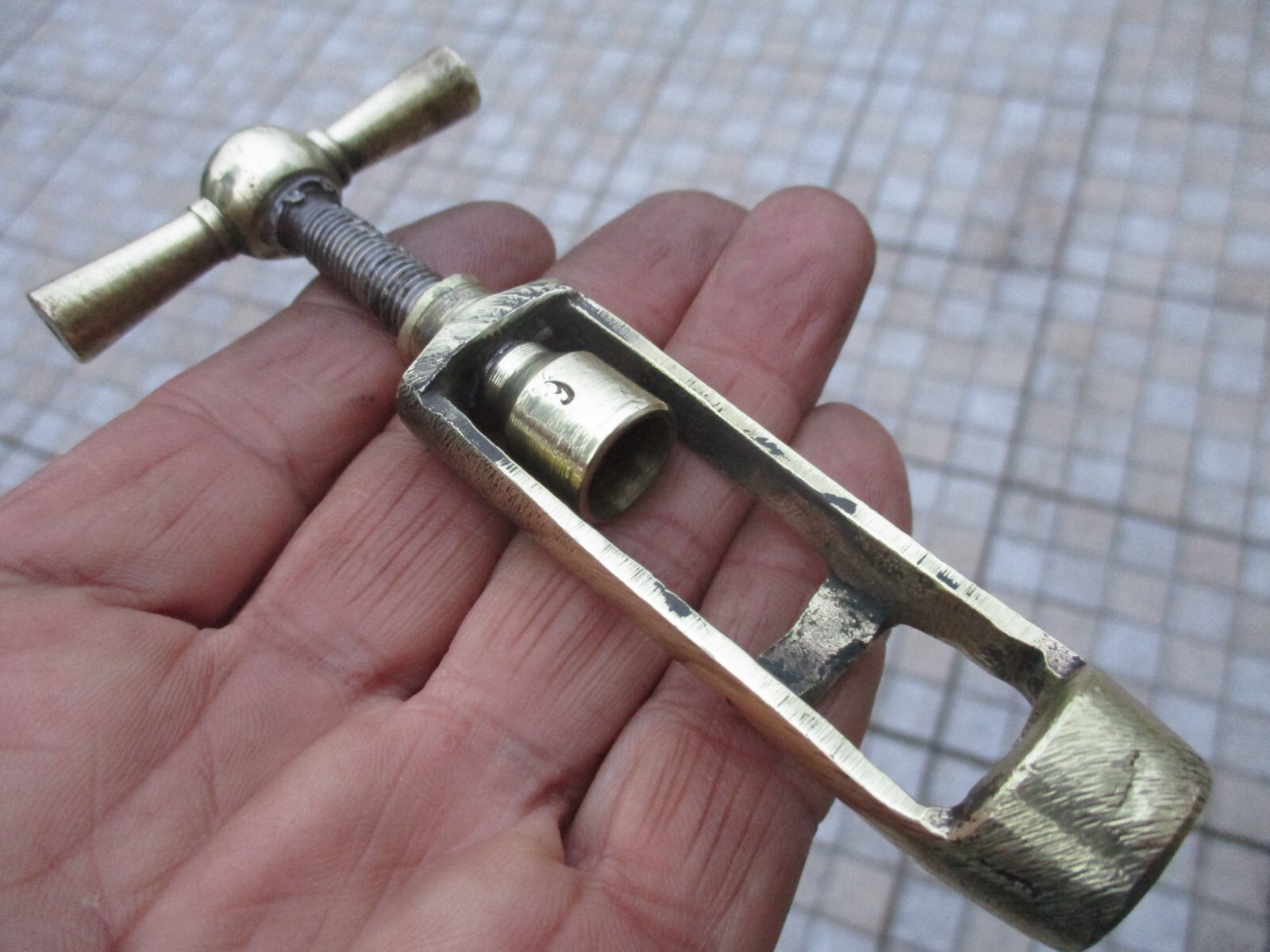 VINTAGE BRASS ROLL CRIMPER CARTRIDGE SHOTSHELL RELOADER PRESS RARITY ...