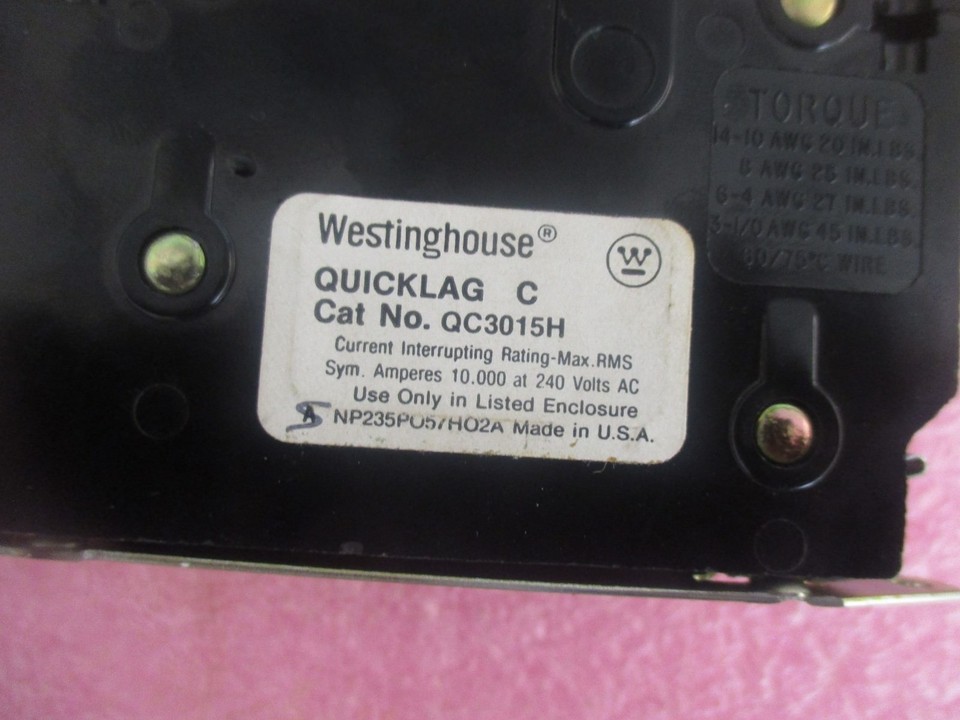 Westinghouse Quicklag-C, Cat. No. QC3015H Breaker | eBay