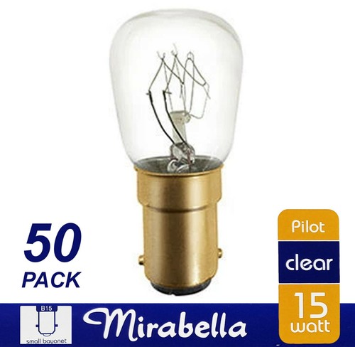 BULK 50 x 15W Clear Pilot Light Globes Bulbs B15 Small Bayonet SBC ...
