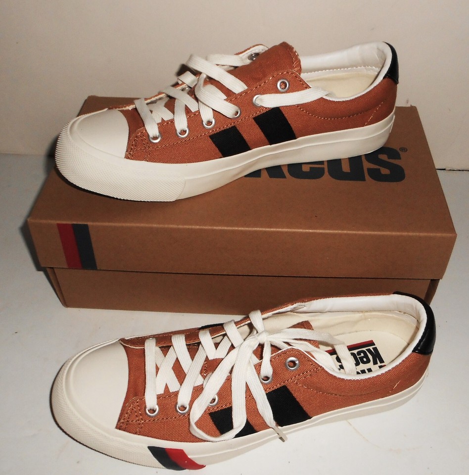 PRO KEDS ROYAL PLUS LOW TAN BLACK CANVAS SNEAKERS NIB MENS 7.5M PK63844 ...