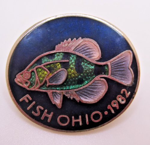 RARE 1982 Fish Ohio Fishing award lapel pin hat tack | eBay