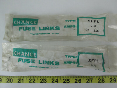 Lot of 2 New NOS Hubbell Chance Fuse Links 0.4 Amps SFPL Type SKU A | eBay