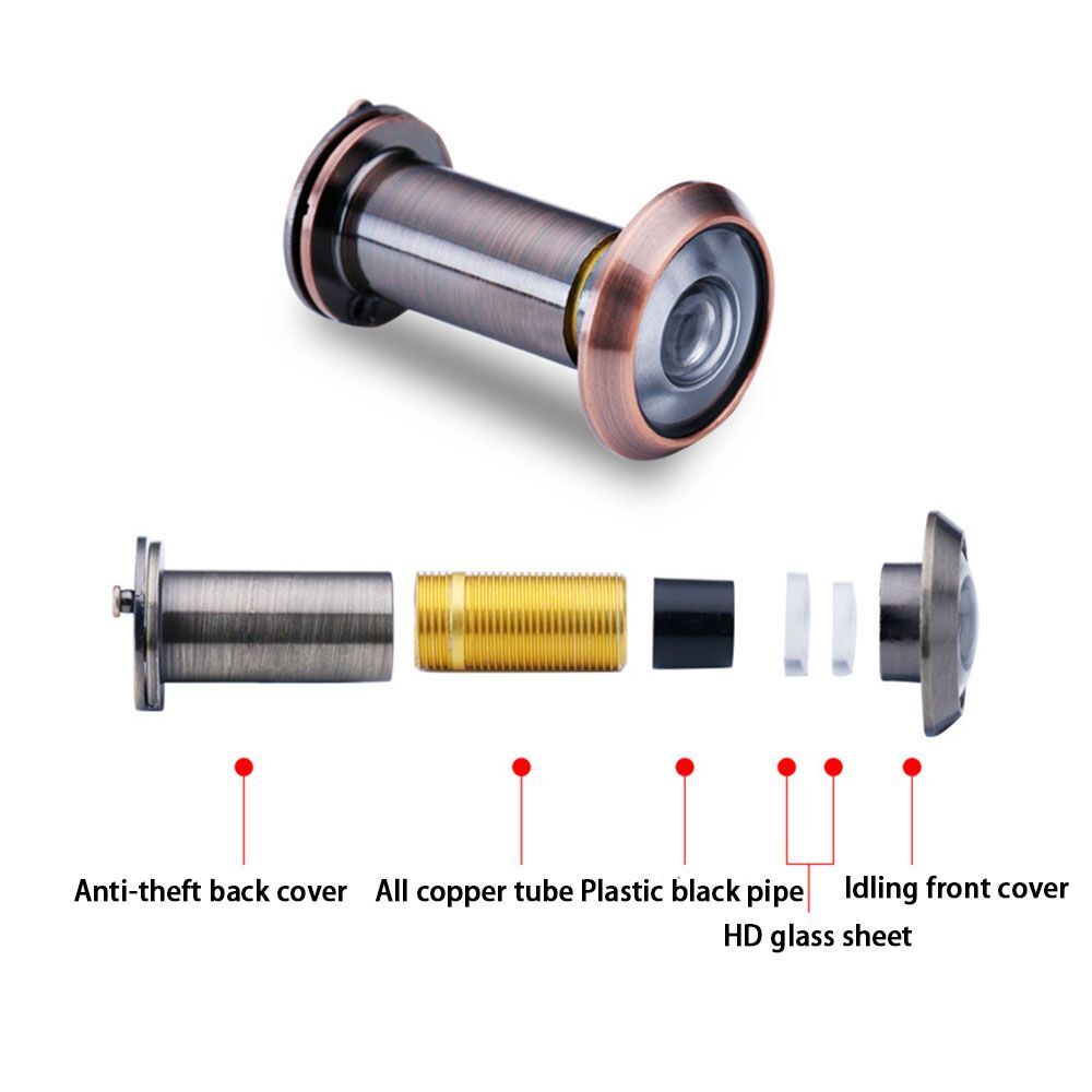 Glass Lens Anti-Theft 200 Degree Door Viewer Security Door Eye Peephole ...