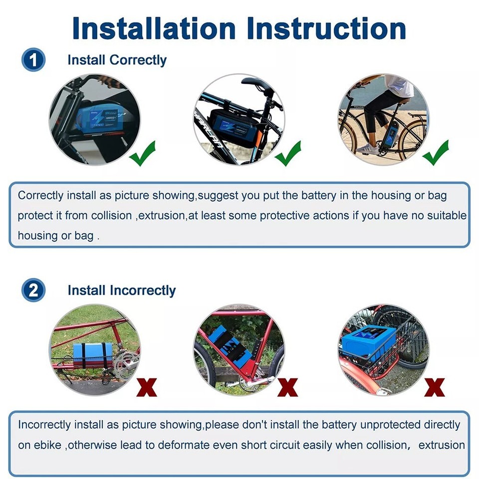 48V Electric Bike Battery Pack 48V 10Ah Li ion Ebike Battery for ...