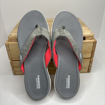 Skechers Goga Max Gen 5 Women’s Size 10 Gray Pink Thong Flip Flop ...